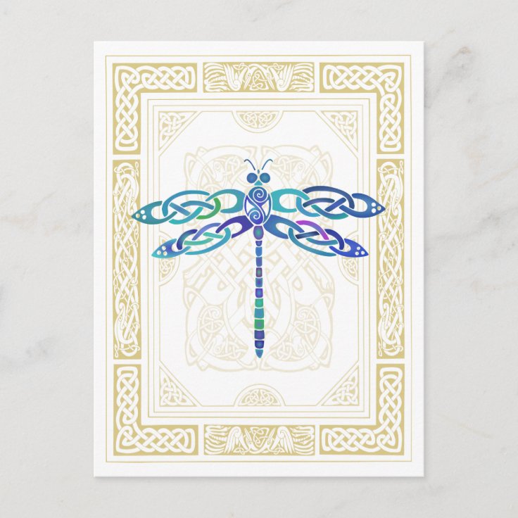 Celtic Dragonfly Postcard | Zazzle