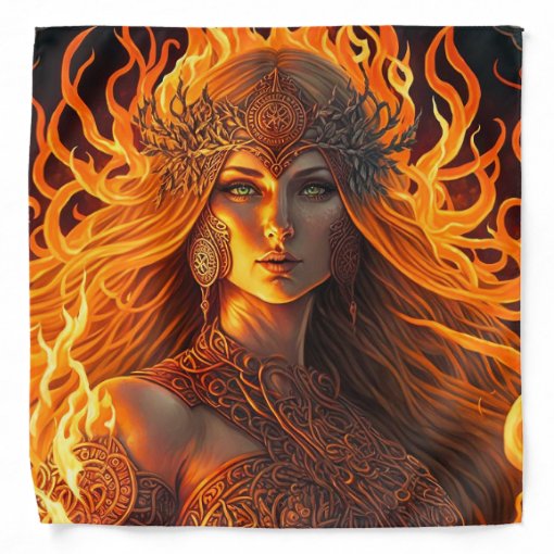 Celtic Fire Goddess Brighid Imbolc Altar Cloth Bandana | Zazzle