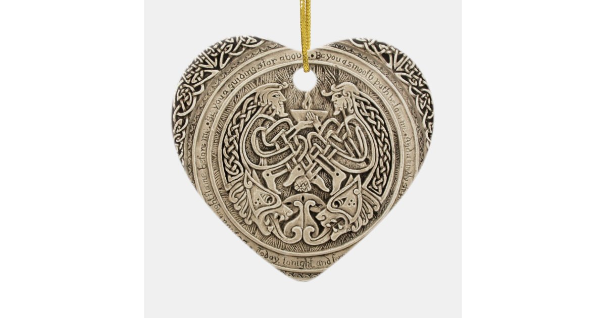 CELTIC FLAME -VINTAGE CELTIC DESIGN CERAMIC ORNAMENT | Zazzle
