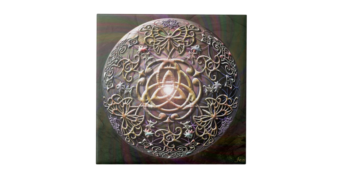 Celtic Flower of Life Ceramic Tile | Zazzle