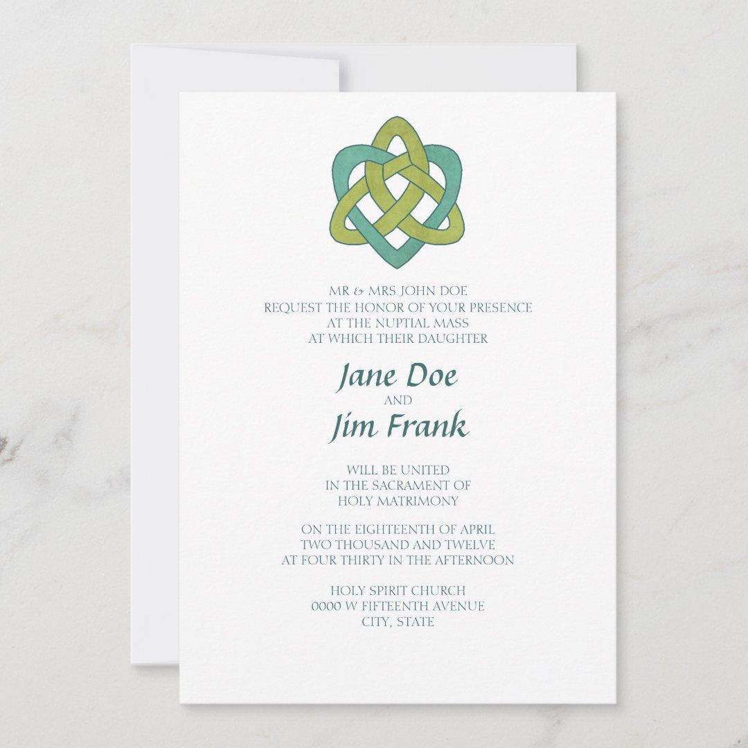 Celtic Formal Catholic Wedding Invitation | Zazzle