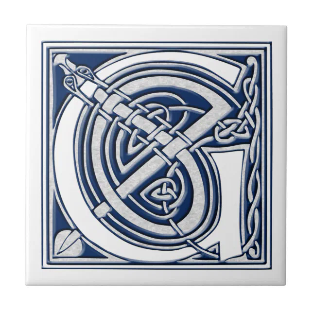 Celtic G Monogram Ceramic Tile | Zazzle