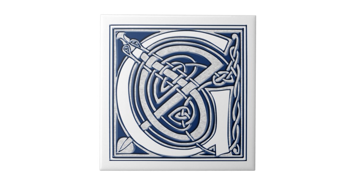 Celtic G Monogram Ceramic Tile | Zazzle