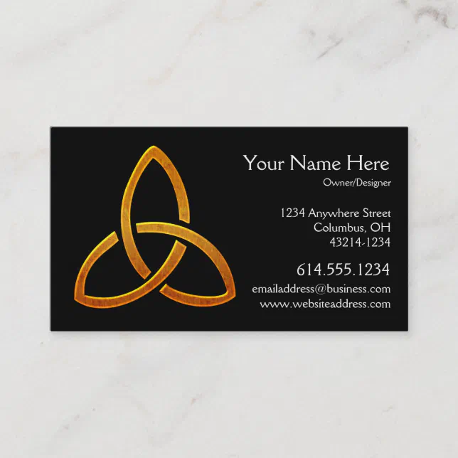Celtic Golden Trinity Symbol Business Card | Zazzle