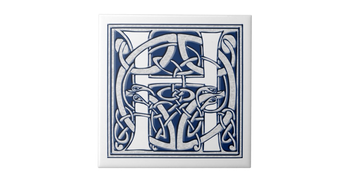 Celtic H Monogram Tile | Zazzle