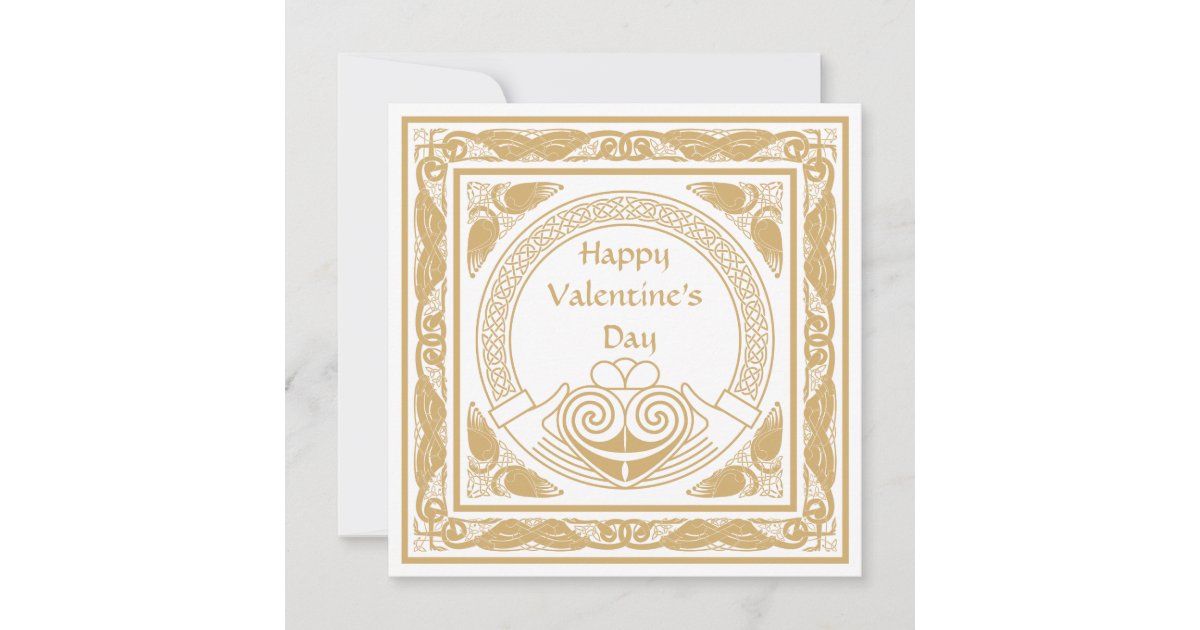 Celtic Happy Valentine's Day with Irish Claddagh Holiday Card | Zazzle