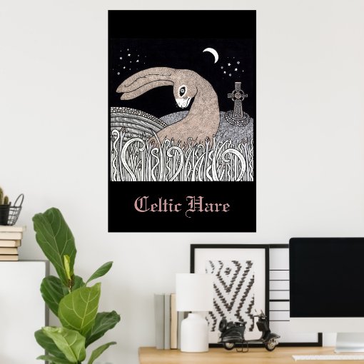 Celtic Hare Fine Art Poster | Zazzle