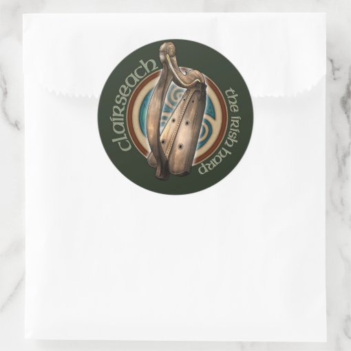Celtic Harp Stickers | Zazzle