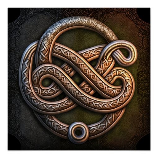 Celtic Intertwined Snakes Ornament Poster | Zazzle