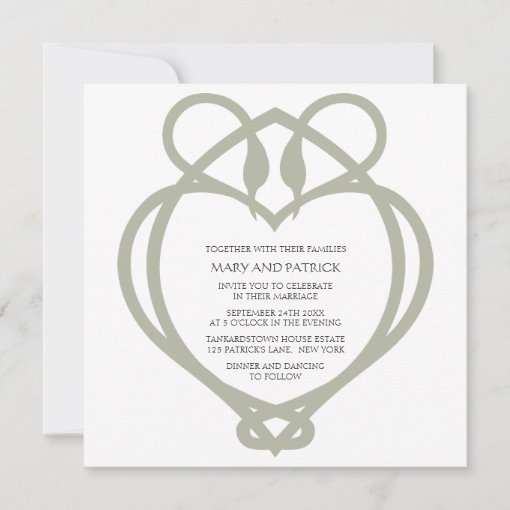 Celtic Irish Swan Love Knot Wedding Invitation | Zazzle