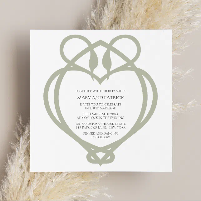 Celtic Irish Swan Love Knot Wedding Invitation | Zazzle