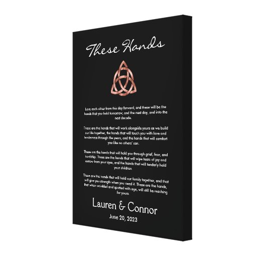 Celtic Irish Wedding Vows Handfasting Ceremony Canvas Print | Zazzle