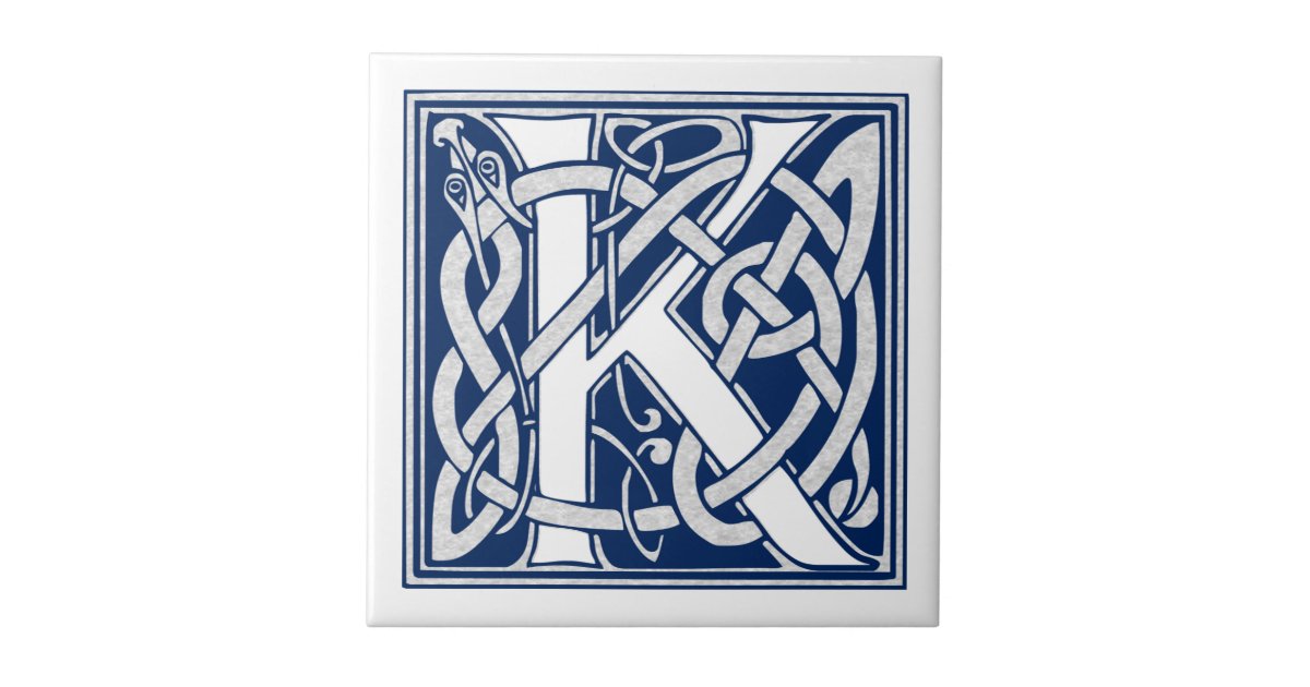 Celtic K Monogram Tile | Zazzle