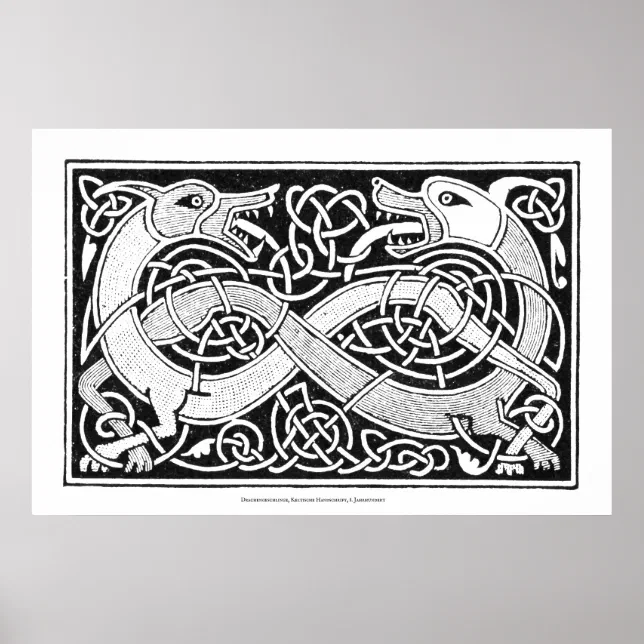 Celtic Knot Dragon Art Poster | Zazzle