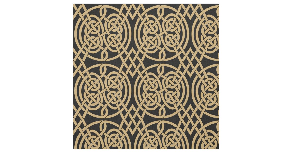 Celtic Knot "Durrow" Pattern Fabric | Zazzle