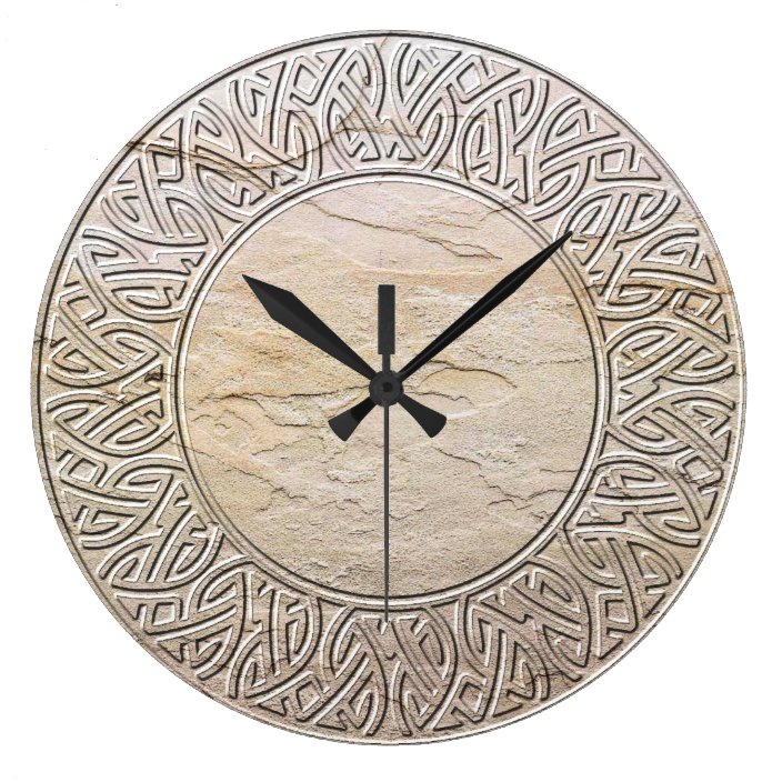 Celtic Knot in stone Large Clock | Zazzle.com