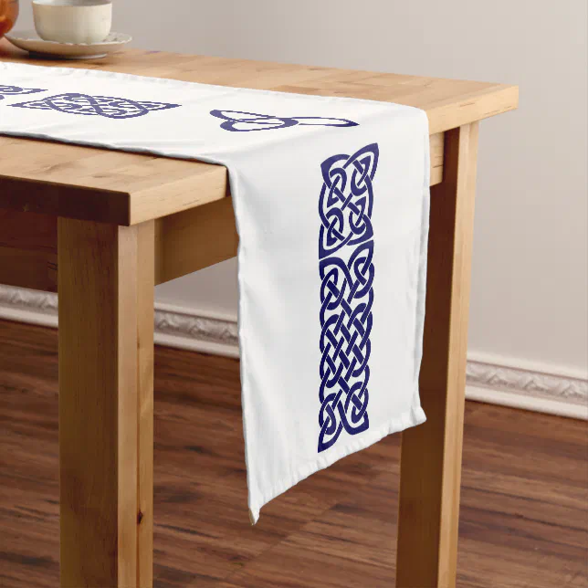 Celtic Knot navy blue small table runner | Zazzle