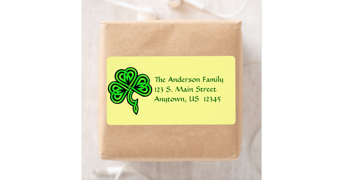 Celtic Knot Shamrock Label | Zazzle