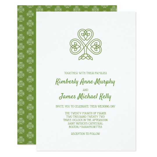 Celtic Knot Shamrock Wedding Invitation | Zazzle.com