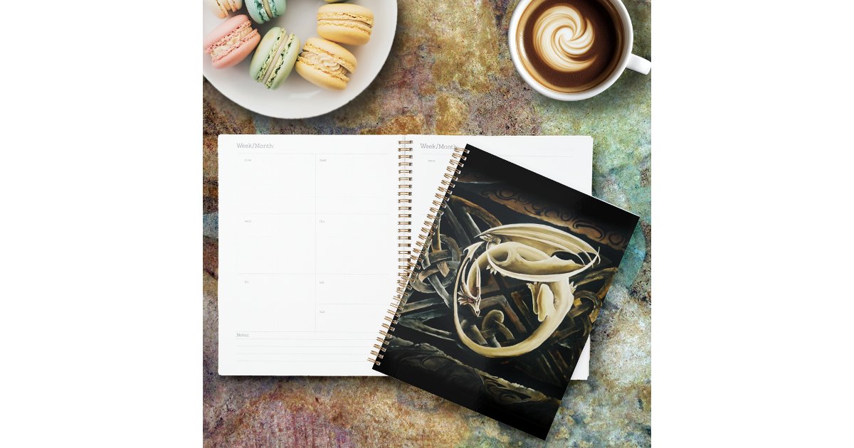 Celtic Knot Work Cream Dragon Planner | Zazzle