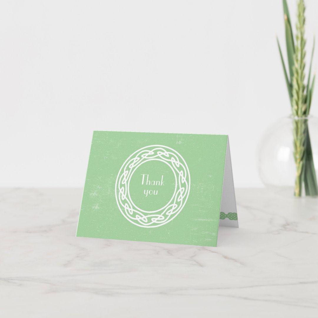 Celtic Knot wreath Irish thank you note card 3991 | Zazzle