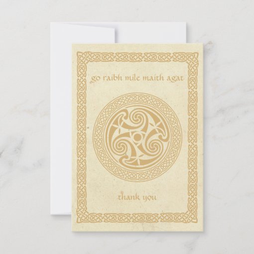 Celtic Knots Irish Gaelic Thank You Template | Zazzle