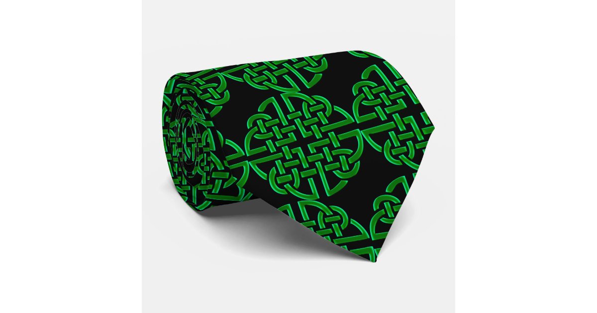 Celtic Knots on Black Tie | Zazzle