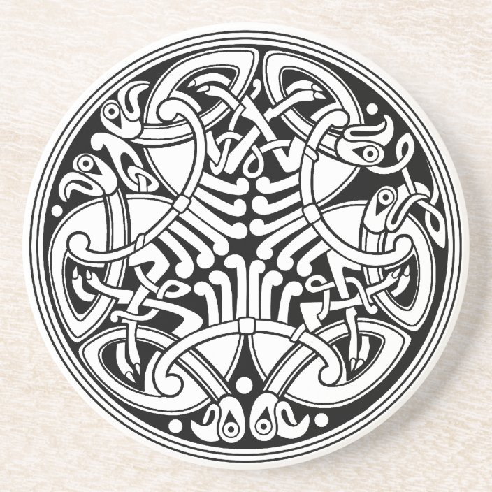 Celtic Knotwork Circle Design with Birds Drink Coaster | Zazzle.com
