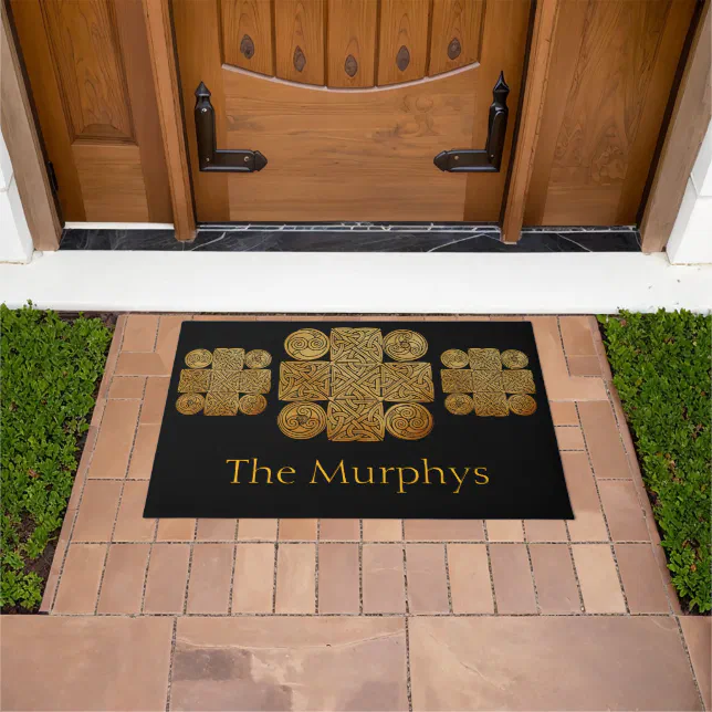 Celtic Knotwork Cross Personalized Doormat | Zazzle