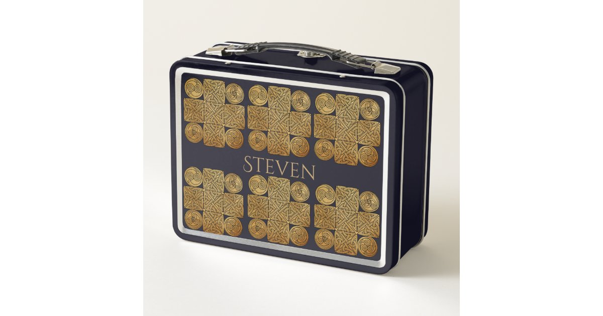 Celtic Knotwork Cross Personalized Metal Lunch Box | Zazzle