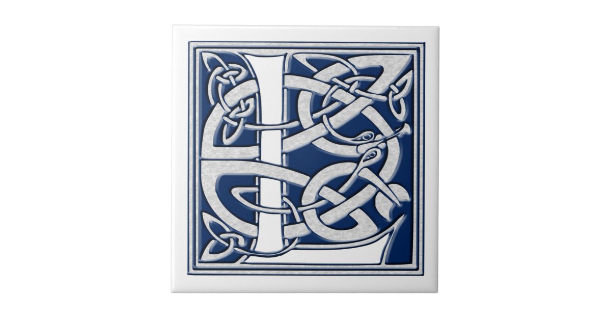 Celtic L Monogram Tile | Zazzle
