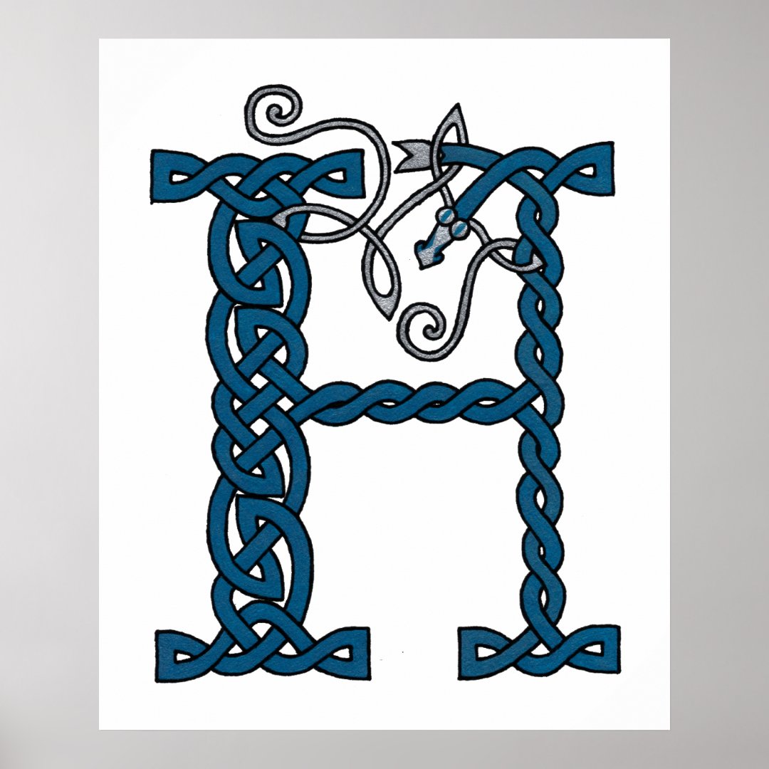 Celtic Letter H print | Zazzle