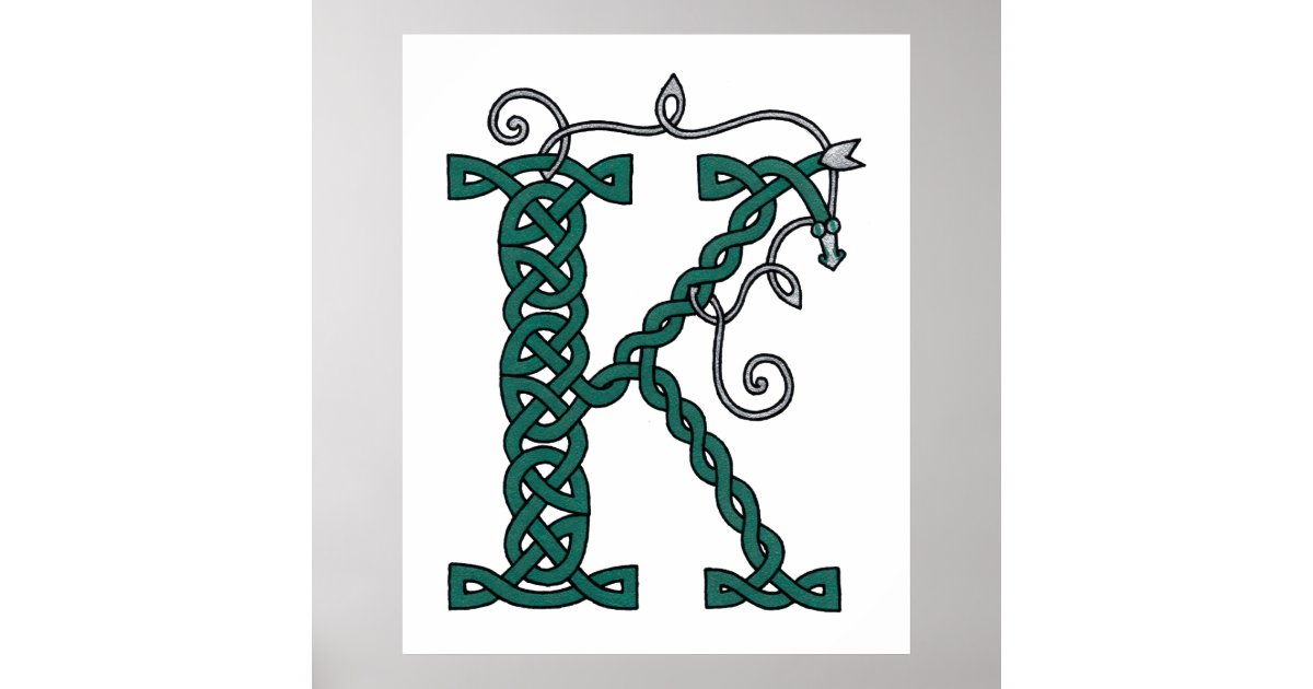 Celtic Letter K print | Zazzle