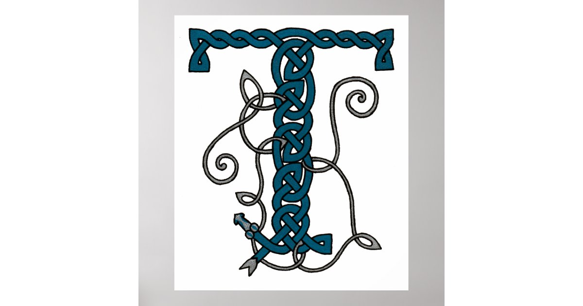 Celtic Letter T print | Zazzle