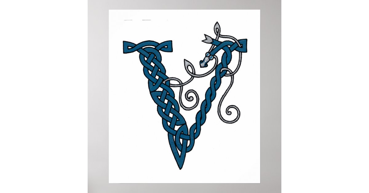 Celtic Letter V print | Zazzle
