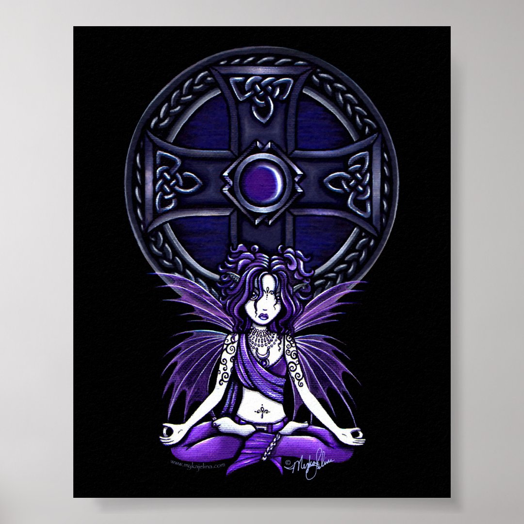 "Celtic Lotus" Yoga Chic Fairy Posters | Zazzle