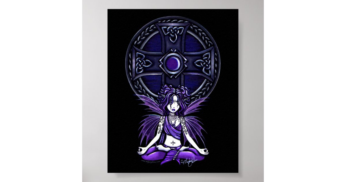 "Celtic Lotus" Yoga Chic Fairy Posters | Zazzle
