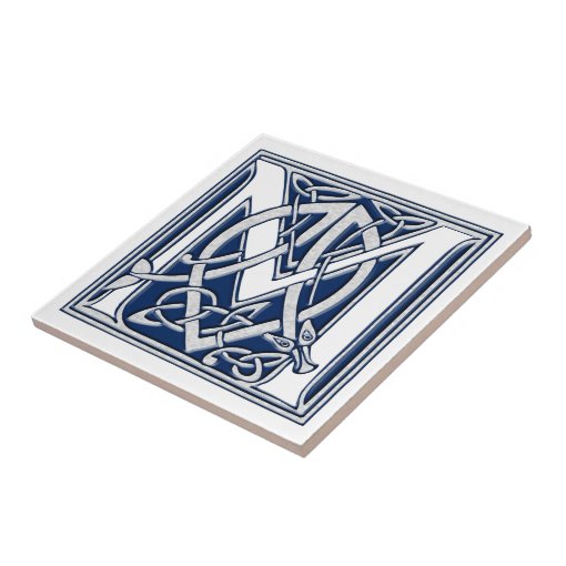 Celtic M Monogram Ceramic Tile | Zazzle