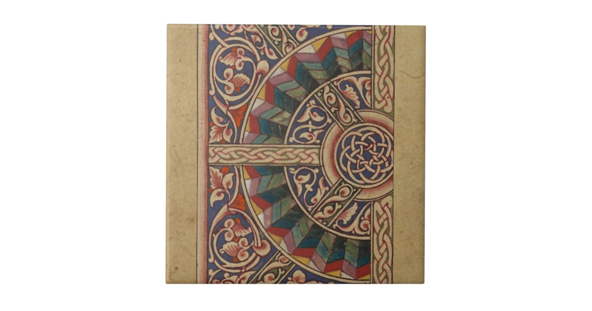Celtic Medieval Half Circle Design Ceramic Tile | Zazzle