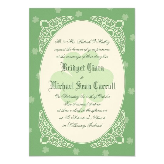 Celtic Mist Wedding Invitation - Green | Zazzle.com