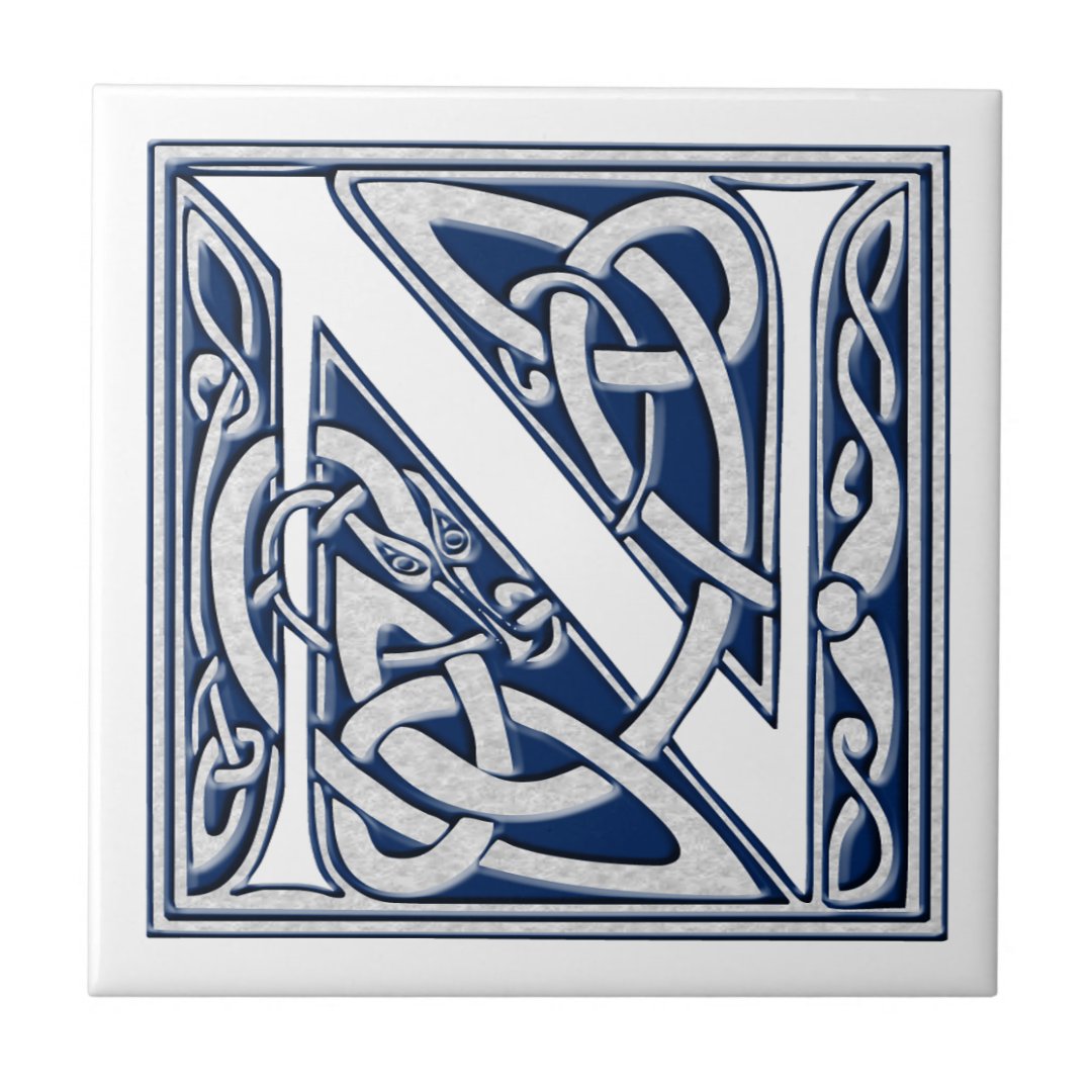 Celtic N Monogram Tile | Zazzle