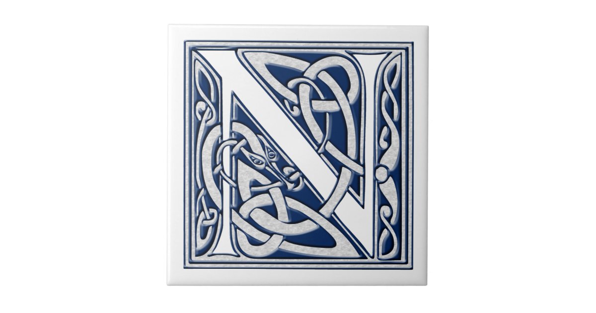 Celtic N Monogram Tile | Zazzle
