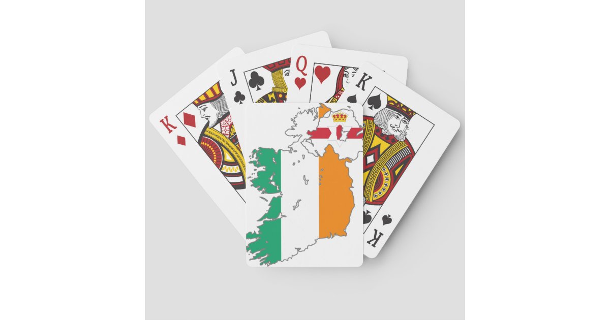 Celtic Nation Irish Map Poker Cards | Zazzle