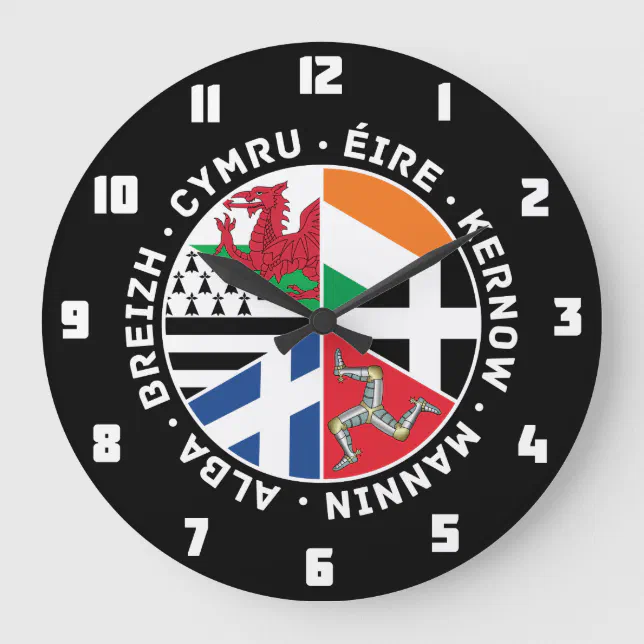 Celtic Nations Flags Large Clock | Zazzle