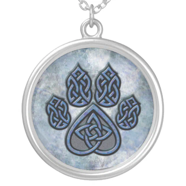 Celtic Paw Blue Necklace | Zazzle