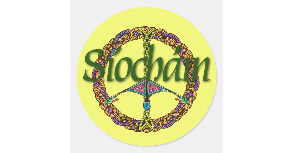 Celtic Peace Sign Sticker in Irish | Zazzle