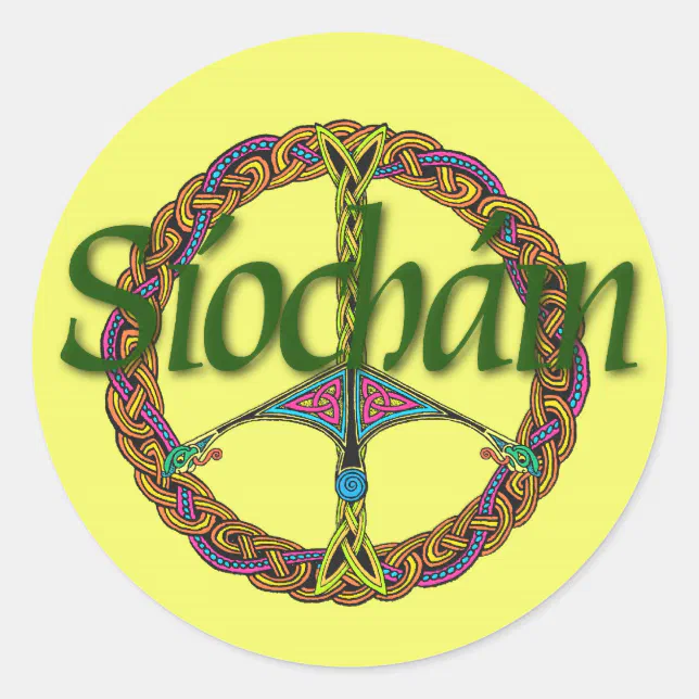 Celtic Peace Sign Sticker in Irish | Zazzle