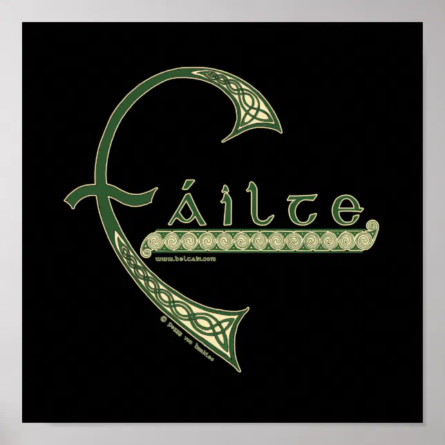 Celtic Print, Failte Welcome Design Poster | Zazzle