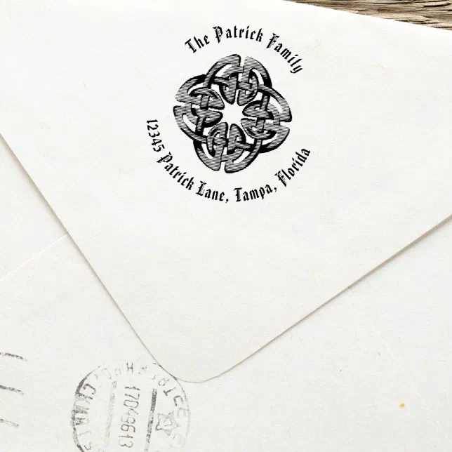 Celtic Return Address Stamp Simple Rustic | Zazzle