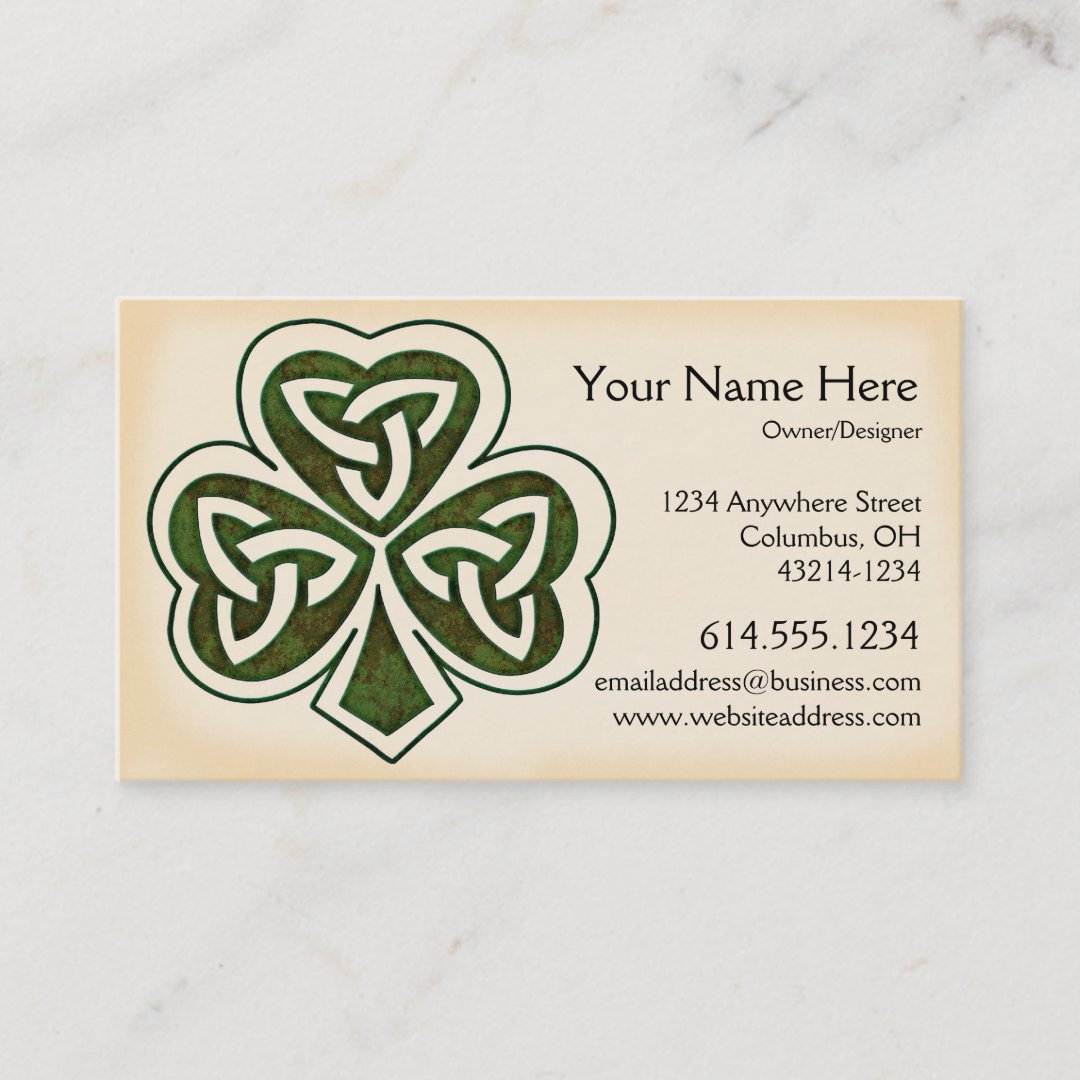 Celtic Shamrock Design 1 Irish Business Card | Zazzle